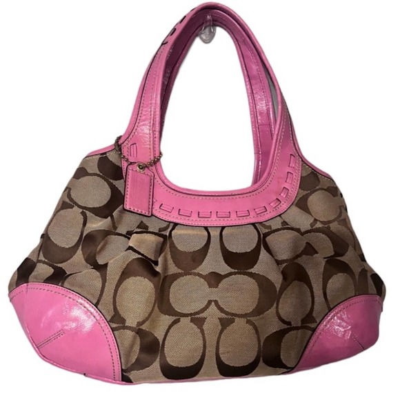 Coach | Bags | Coach Classic Vintage Clasp Kisslock Pink Logo Bag ...